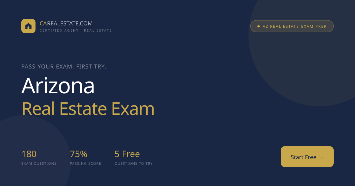 Arizona Real Estate Exam Study Guide 2026 | CARealestate.com