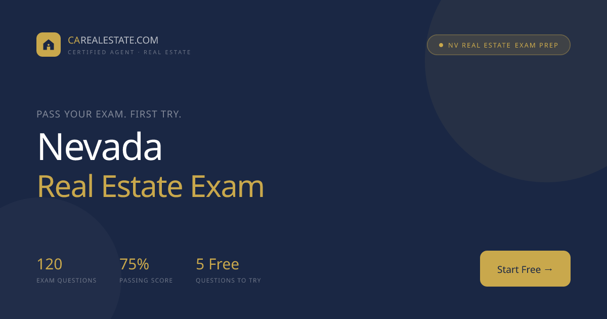 Nevada Real Estate Exam Study Guide 2026 | CARealestate.com