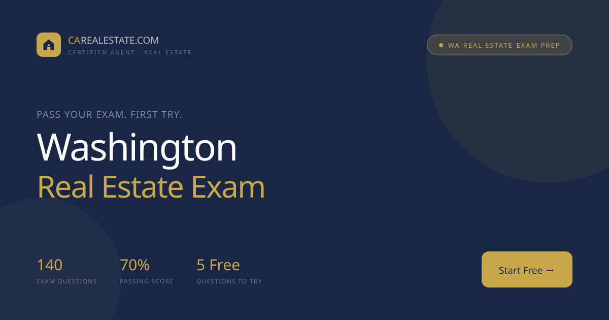 Washington Real Estate Exam Study Guide 2026 | CARealestate.com